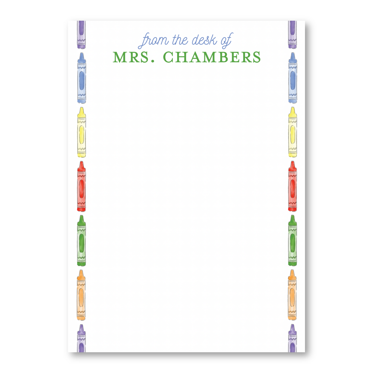 Primary Crayon Teacher Notepad– courtneystonedesigns
