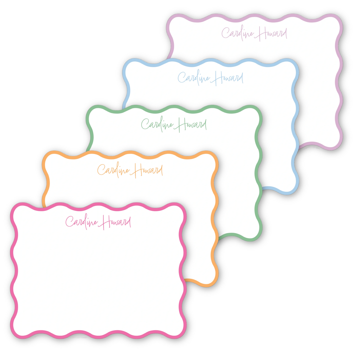 Wavy Cut-Out Stationery - Single Color Border– courtneystonedesigns