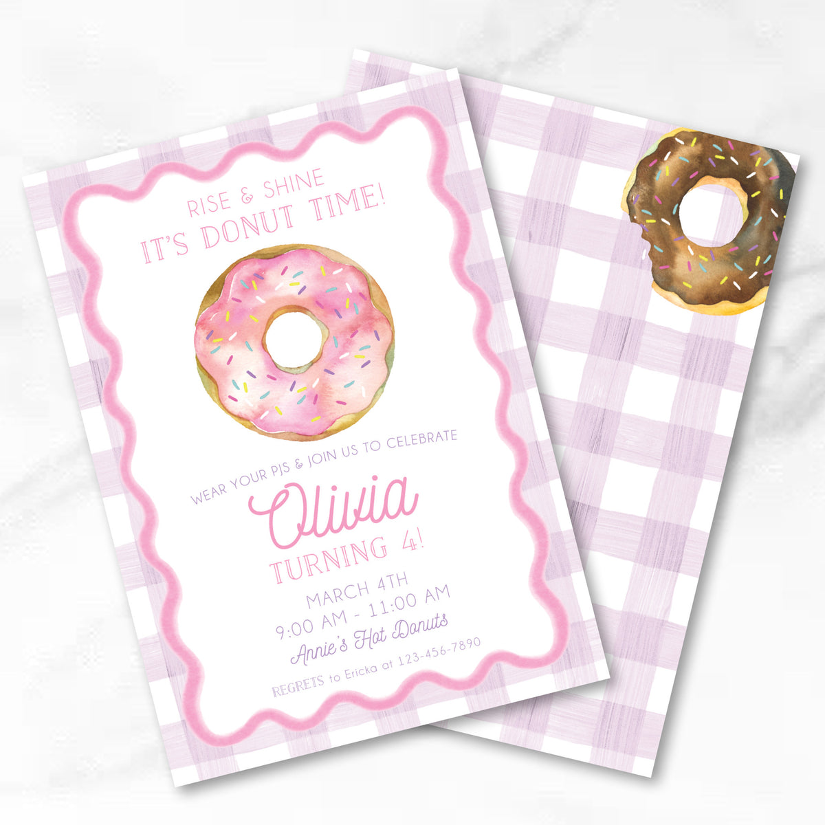 Donut Birthday Invitations– courtneystonedesigns